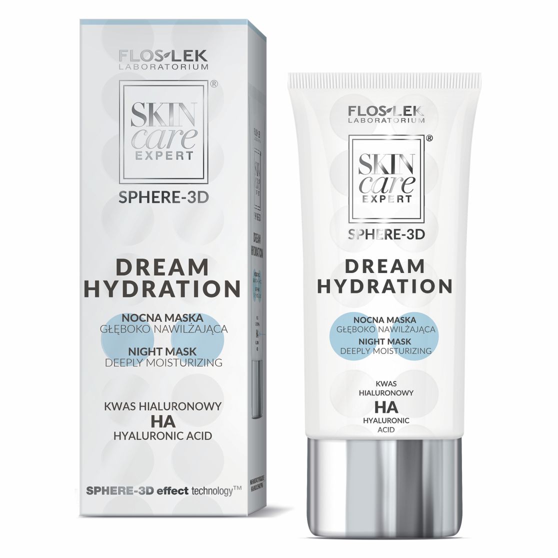 Floslek SPHERE-3D DREAM HYDRATION Nocna maska głęboko nawilżająca kwas hialuronowy 50ml | T115 ...